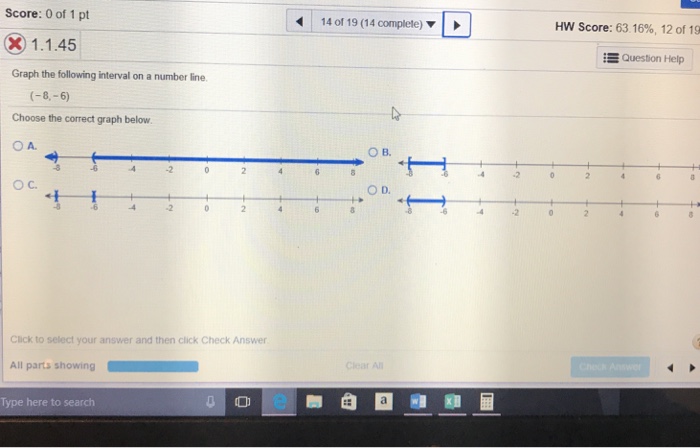 Solved Graph the following interval on a number line. | Chegg.com