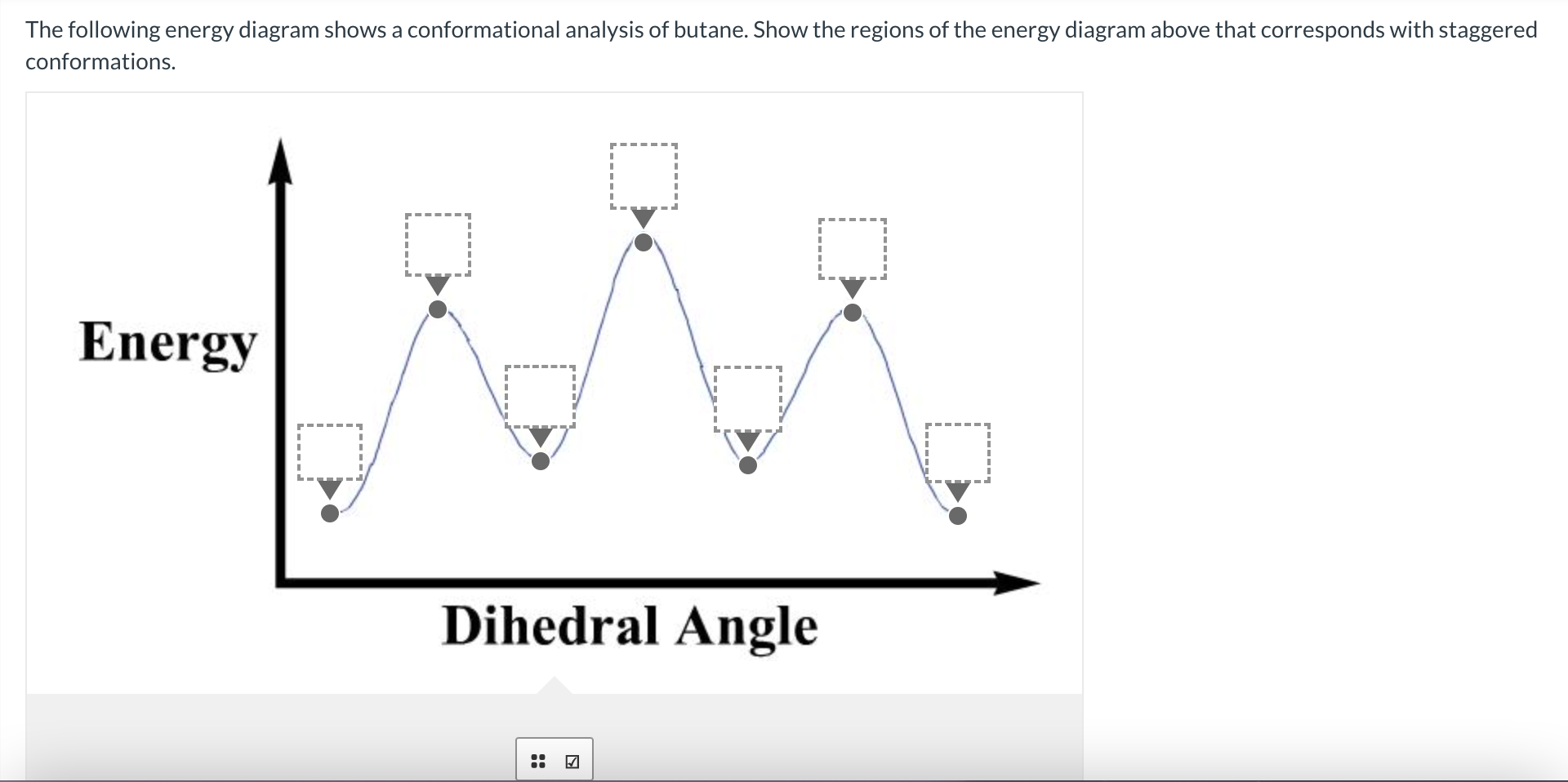 [Solved]: The following energy diagram shows a conformatio