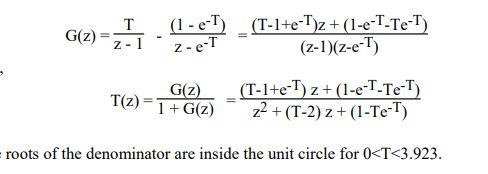Solved How solve the range of sampling interval T to keep | Chegg.com
