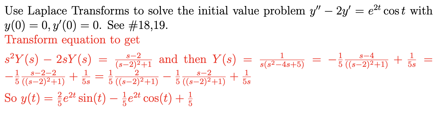 Solved Use Laplace Transforms to solve the initial value | Chegg.com
