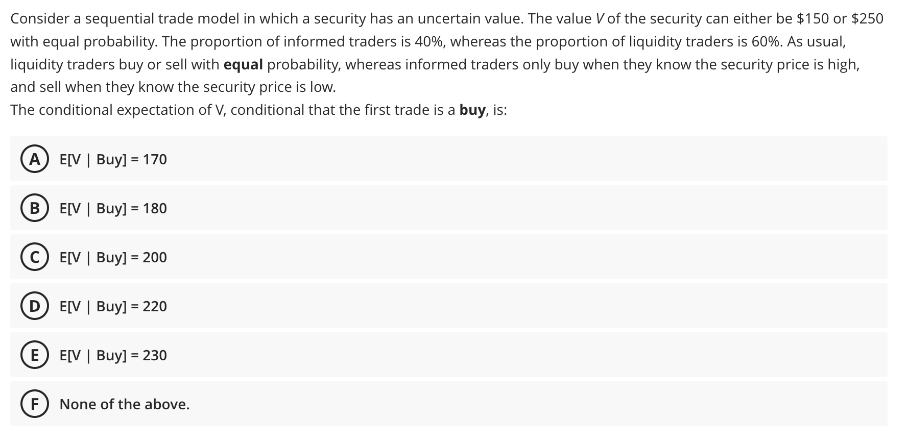 Solved Consider a sequential trade model in which a security | Chegg.com
