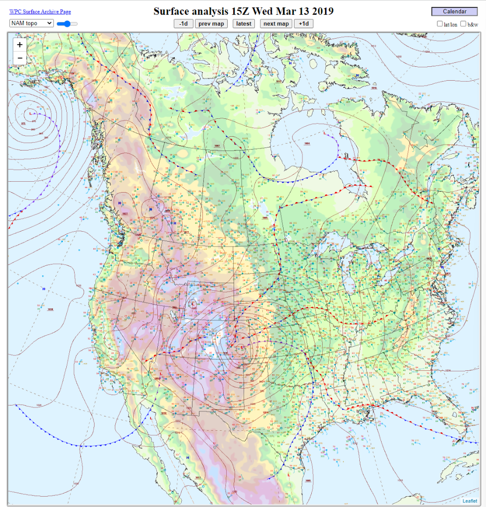 Solved Open the daily surface analysis from the National | Chegg.com