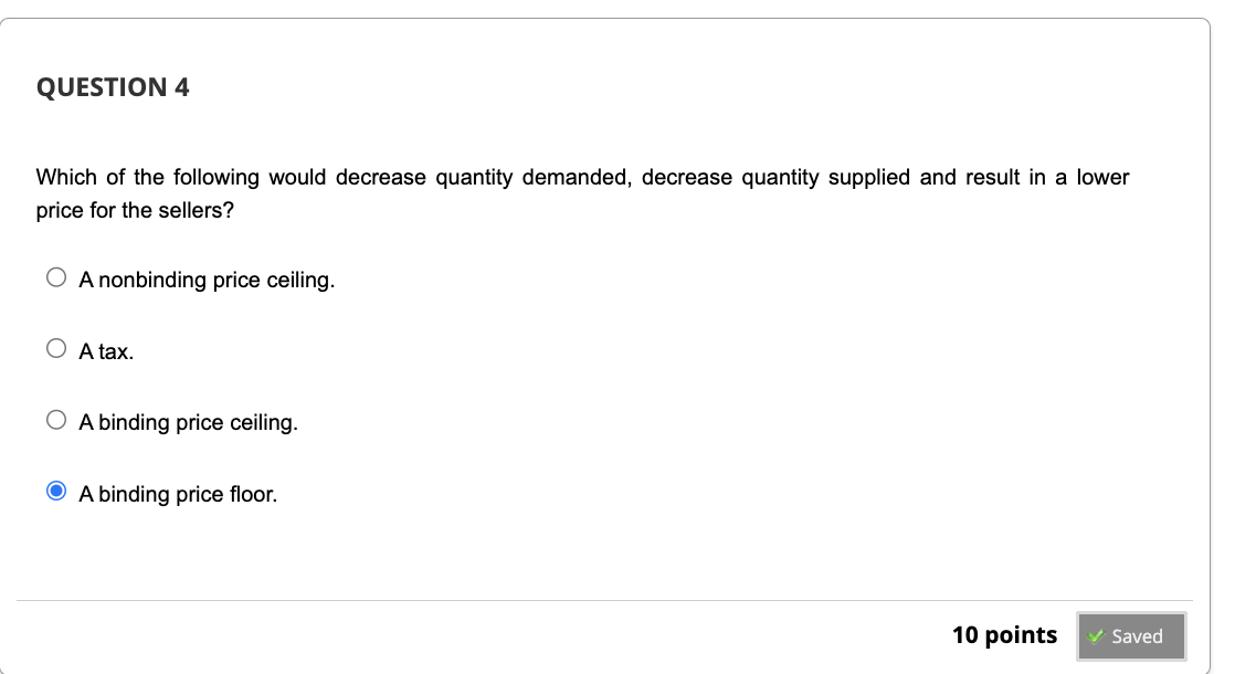 Solved Which Of The Following Would Decrease Quantity 2505