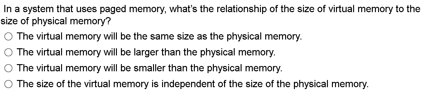 Solved n a system that uses paged memory, what's the | Chegg.com