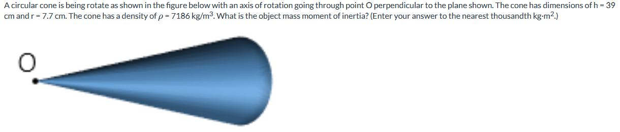 Solved A circular cone is being rotate as shown in the | Chegg.com