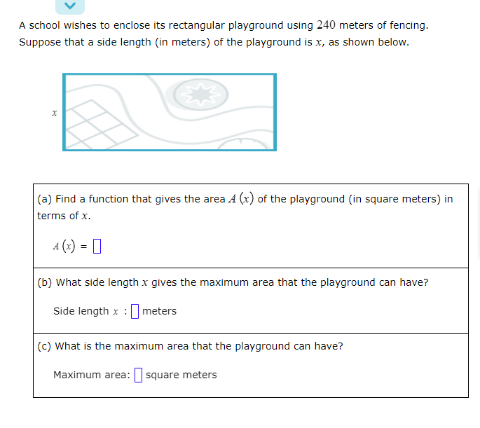 Solved A school wishes to enclose its rectangular playground | Chegg.com