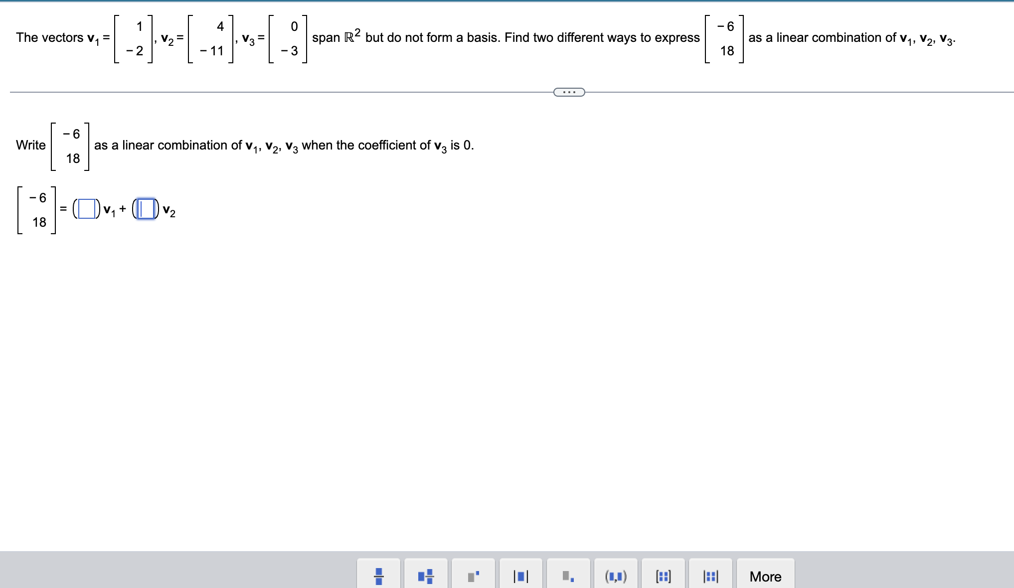 Solved The vectorsv Subscript 1= 1 −2 ,v Subscript 2= 4 | Chegg.com