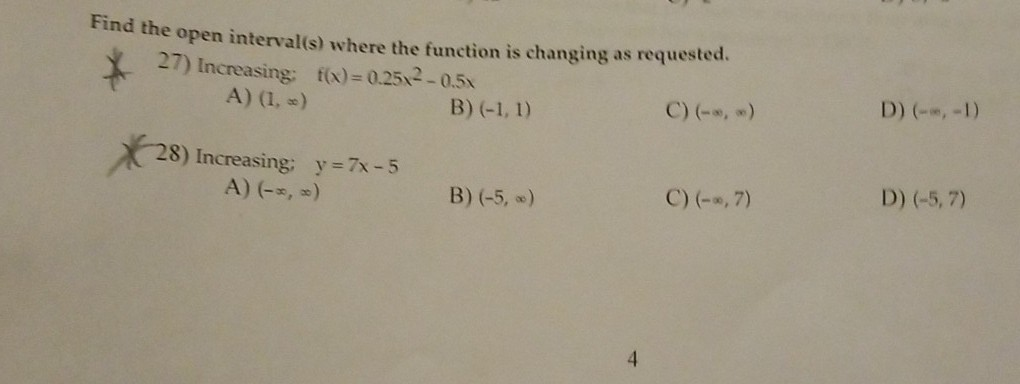 Solved Find the open interval(s) where the function is | Chegg.com