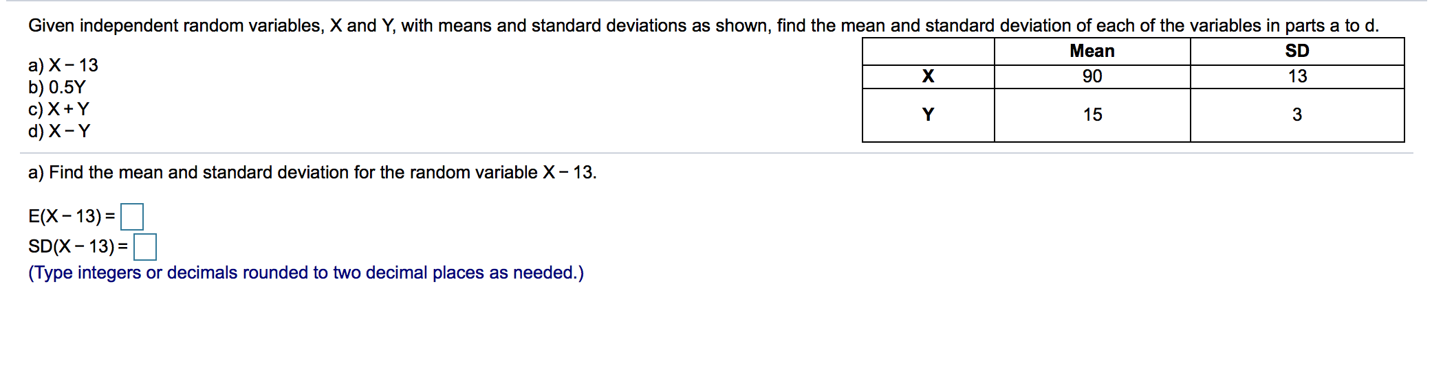 Solved Sd Given Independent Random Variables X And Y With