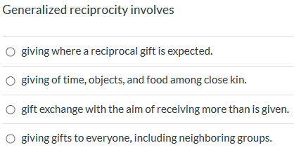 Solved Generalized reciprocity involves O giving where a | Chegg.com