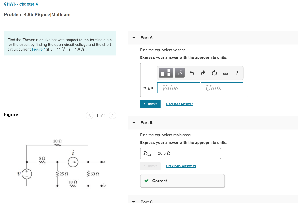 Solved KHW6 - chapter 4 Problem 4.65 PSpice Multisim Part A | Chegg.com