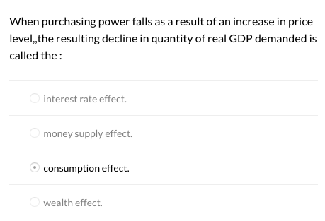 Solved When purchasing power falls as a result of an | Chegg.com