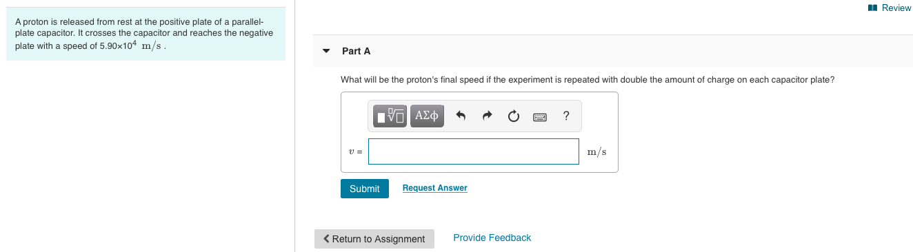 Solved A proton is released from rest at the positive plate | Chegg.com