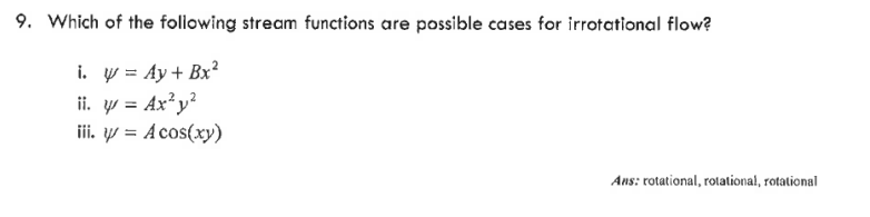 Solved Which of ﻿the following stream functions are possible | Chegg.com