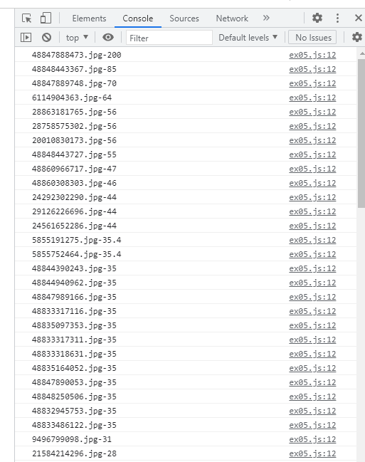 Solved Using JavaScript, output to the console the filenames | Chegg.com
