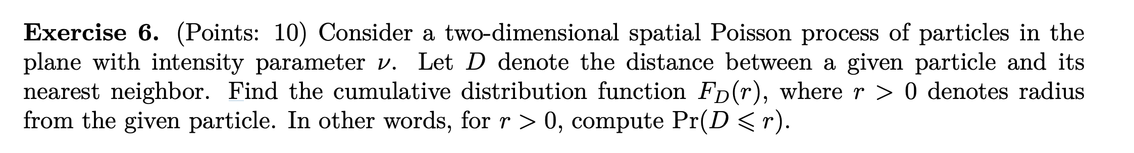 Solved Exercise 6. (Points: 10) Consider a two-dimensional | Chegg.com