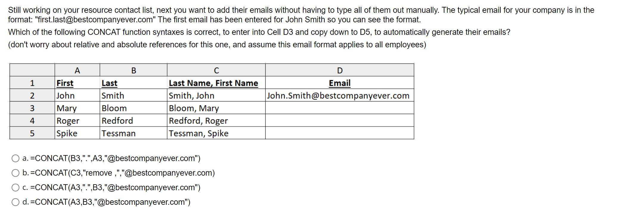 Solved Still working on your resource contact list, next you | Chegg.com
