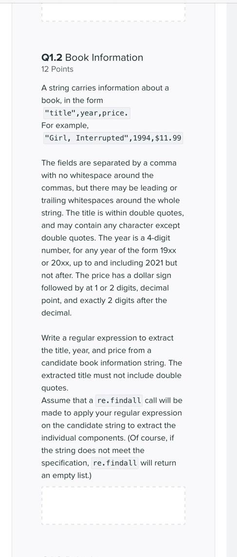 Solved Q1.2 Book Information 12 Points A string carries | Chegg.com