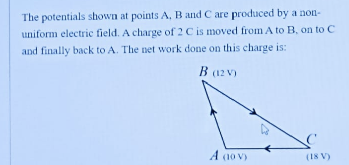 Solved The potentials shown at points A,B and C are produced | Chegg.com