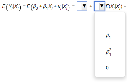 Solved E(Yi∣Xi)=E(β0+β1Xi+ui∣Xi)=Show that the first least | Chegg.com
