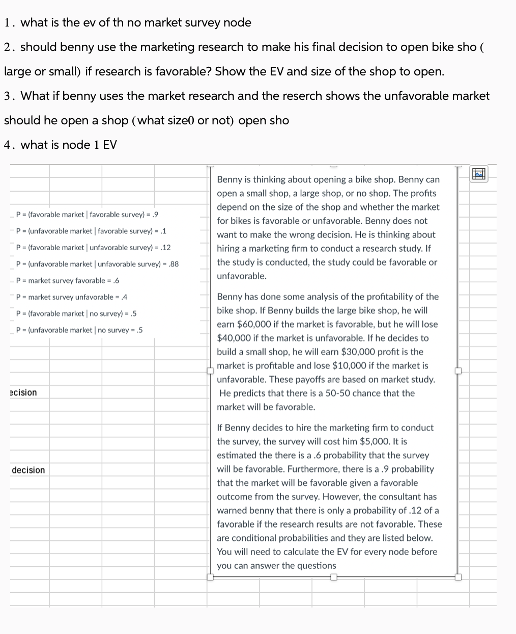 Solved Market Decisions Favorable s1 ﻿Favorable s2Large Shop | Chegg.com