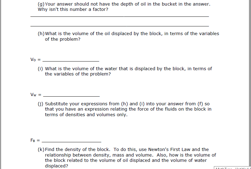 Solved Physics 120 Worksheet 8 - Pressure, Depth and | Chegg.com