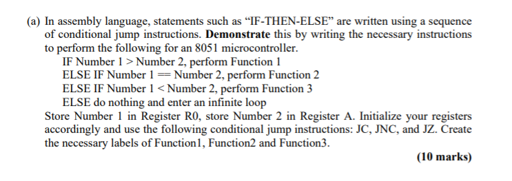 Solved (a) In assembly language, statements such as | Chegg.com