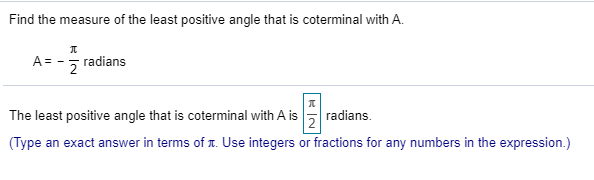 Solved Find the measure of the least positive angle that is | Chegg.com