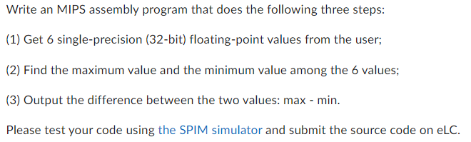 Solved Write the MIPS program | Chegg.com
