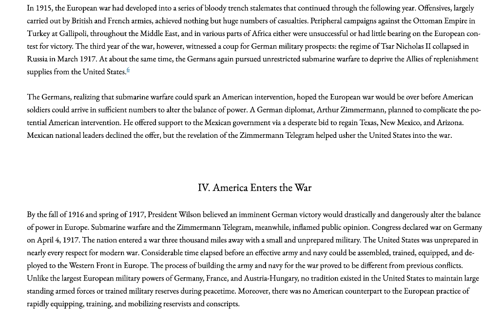 What three paragraph response from the World War I | Chegg.com
