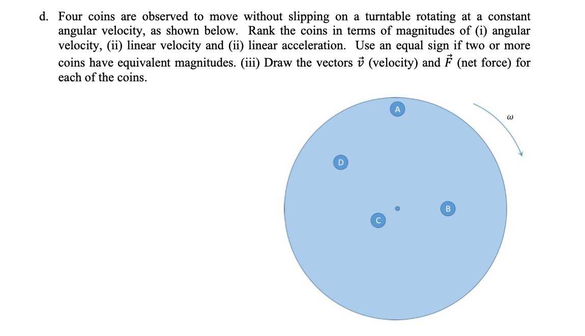 Solved d. Four coins are observed to move without slipping | Chegg.com