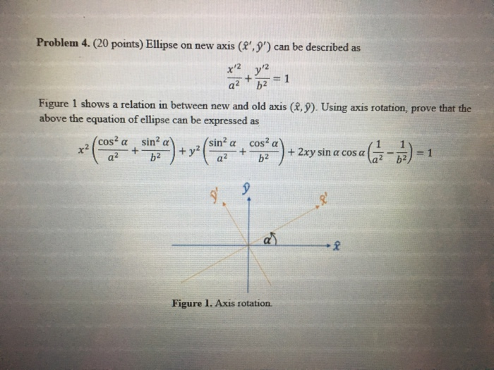 Solved Problem 4 20 Points Elipse On New Axis R Y Can