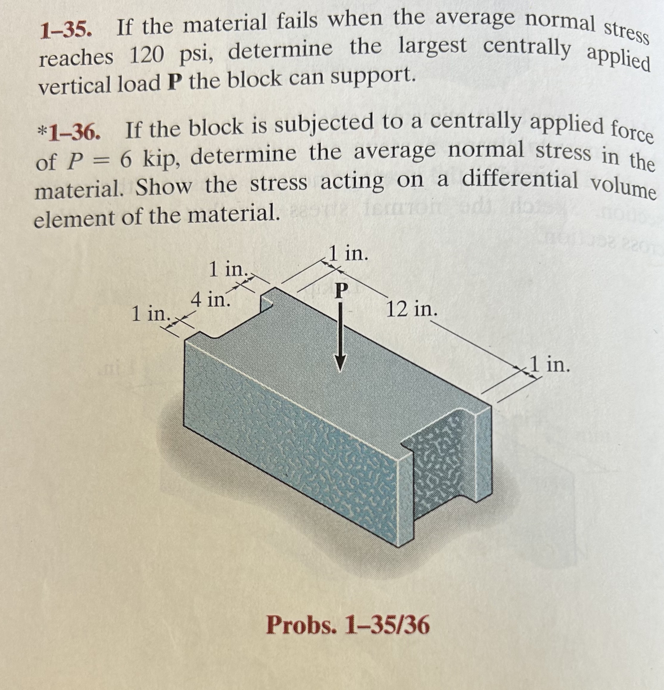 [Solved]: 1-35. If the material fails when the average norm