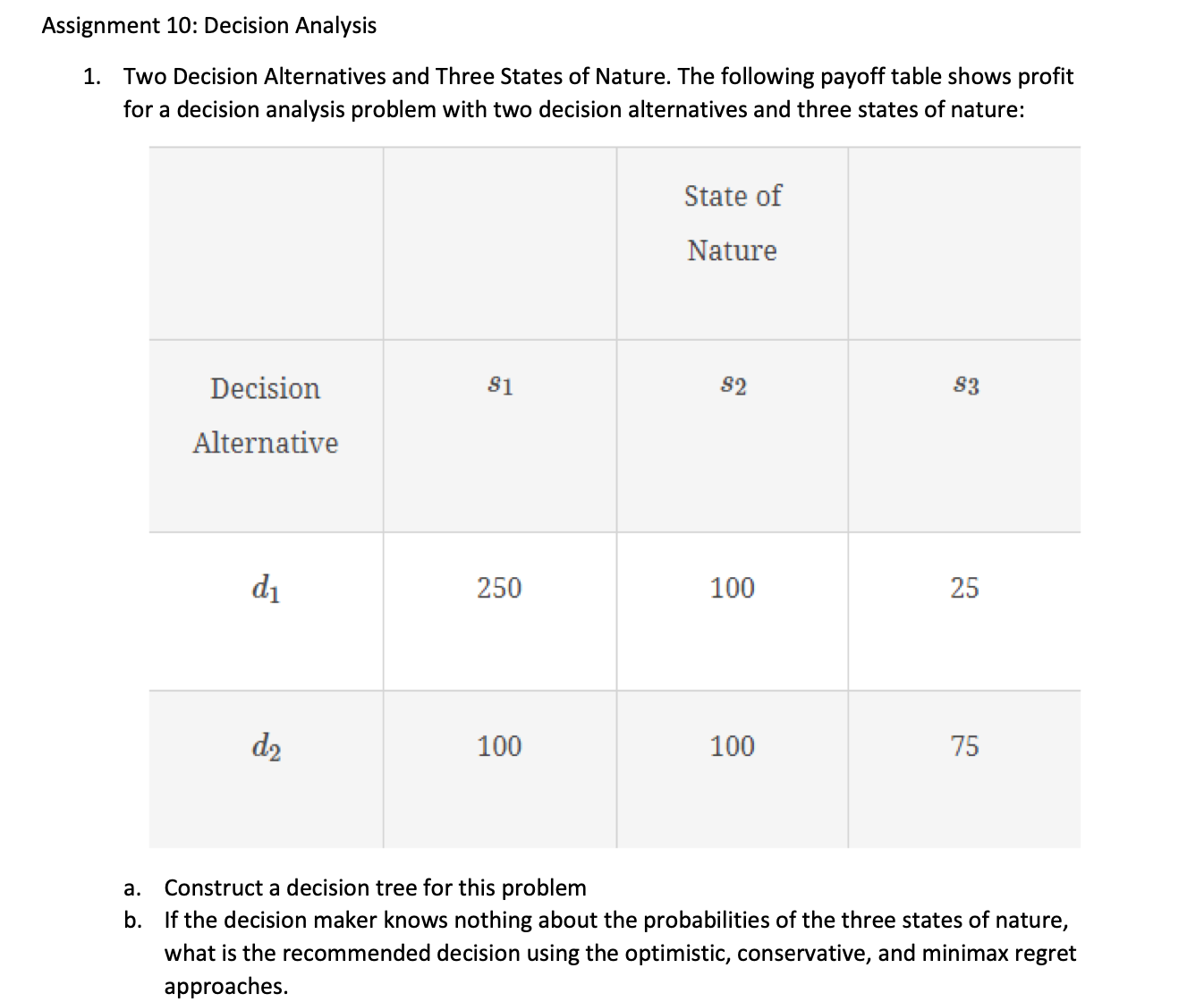 Solved a. ﻿Construct a decision tree for this problemb. ﻿If | Chegg.com