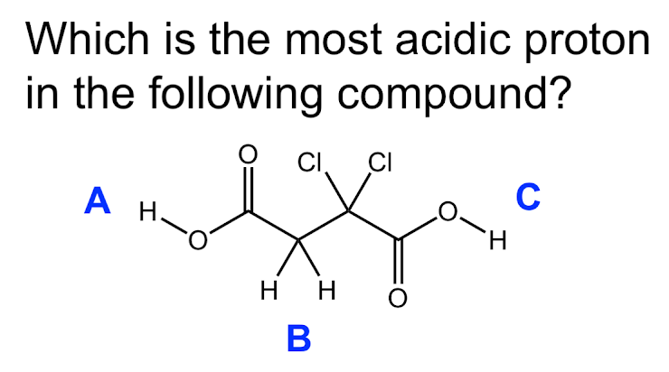 Solved Which is the most acidic proton in the following | Chegg.com