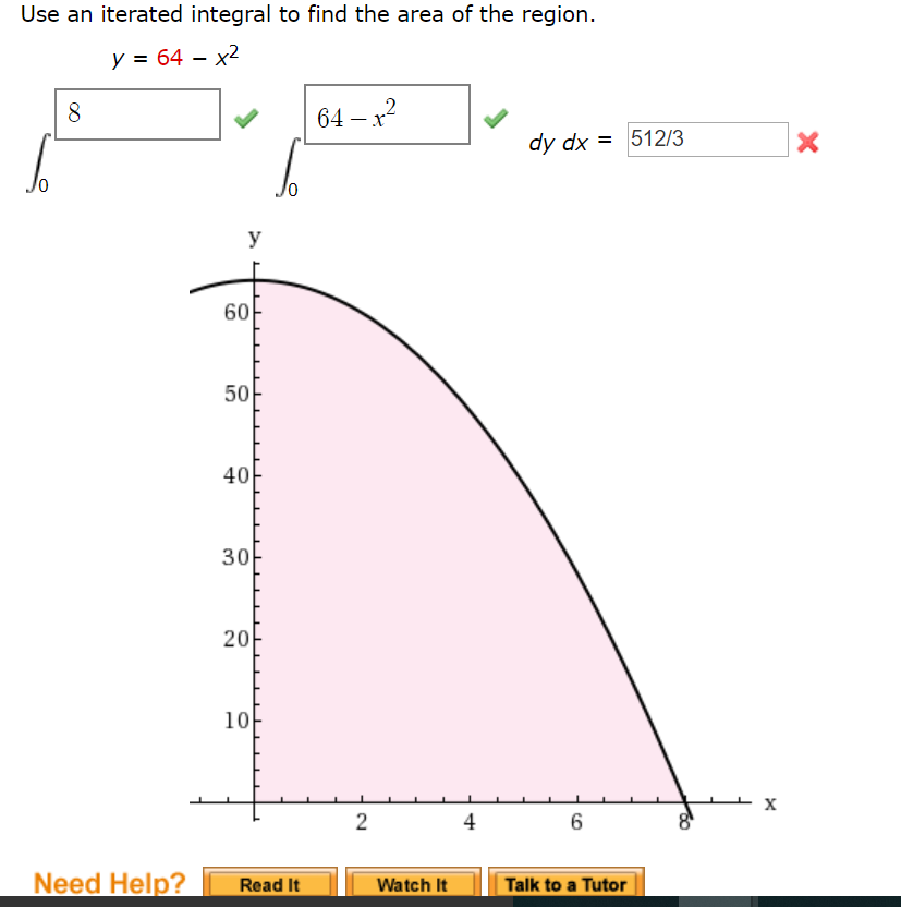 Solved Use an iterated integral to find the area of the | Chegg.com