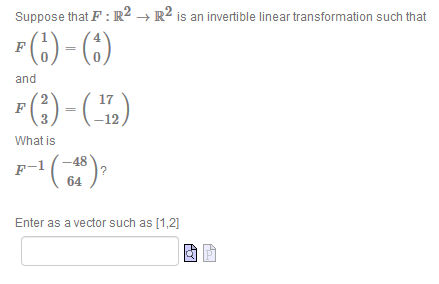Solved Suppose that F: R2 + R2 is an invertible linear | Chegg.com