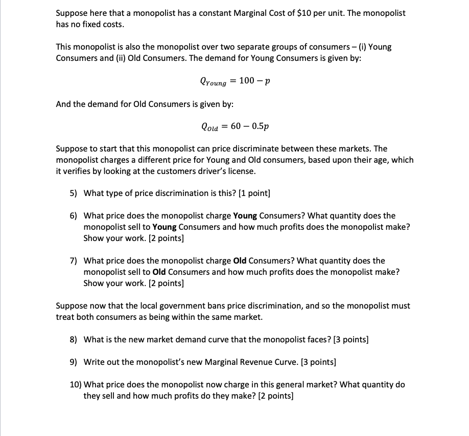 Solved Suppose here that a monopolist has a constant | Chegg.com