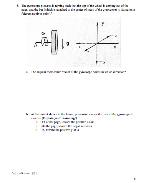 Solved 5. The gyroscope pictured is turning such that the | Chegg.com
