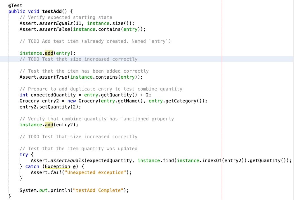 Solved Test Public Void Testadd Verify Expected 