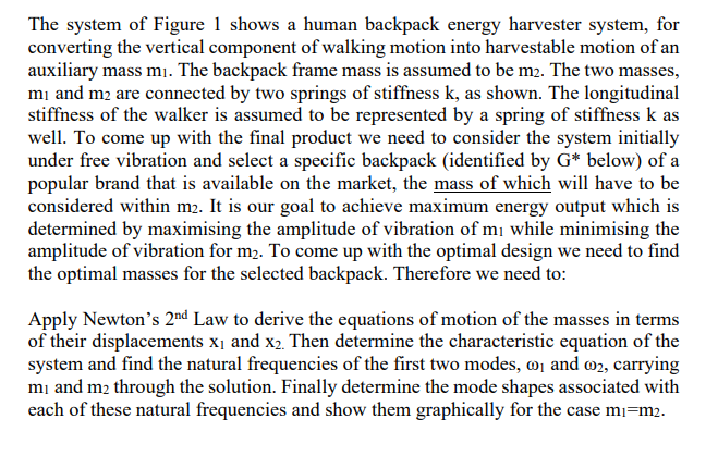 Solved The system of Figure 1 shows a human backpack energy | Chegg.com