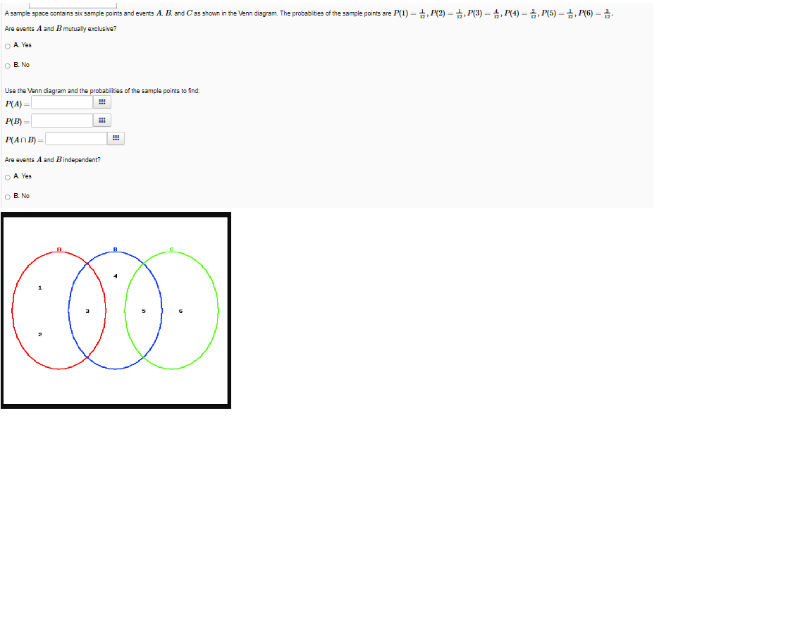 Solved A sample space contains six sample points and events | Chegg.com