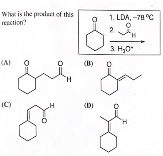 Solved What is the product of this reaction? 0 1. LDA, -78 | Chegg.com
