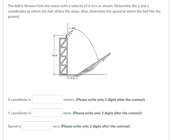 Solved The ball is thrown from the tower with a velocity of | Chegg.com