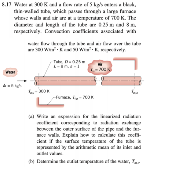 Solved 8.17 Water at 300 K and a flow rate of 5 kg/s enters | Chegg.com
