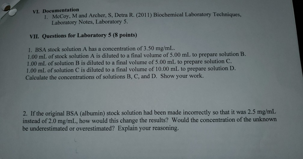 Solved VI. Documentation 1. McCoy, M and Archer, S, Detra R. | Chegg.com