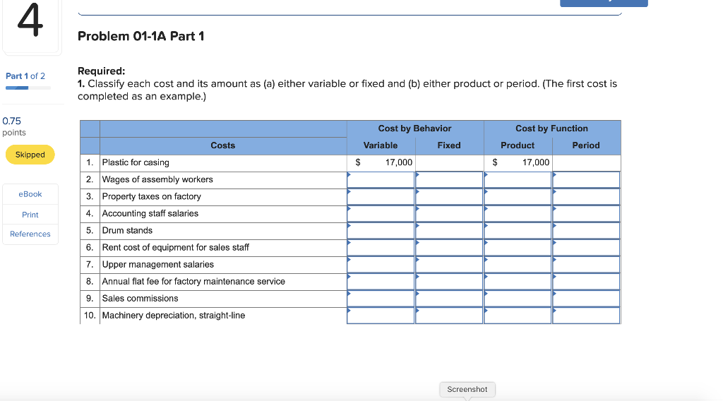 Solved Required Information Problem 01 1a Cost Computation