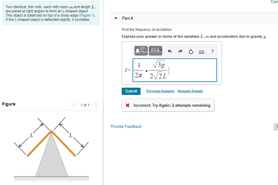 Solved Cons Two identical thin rods, each with mass m and | Chegg.com