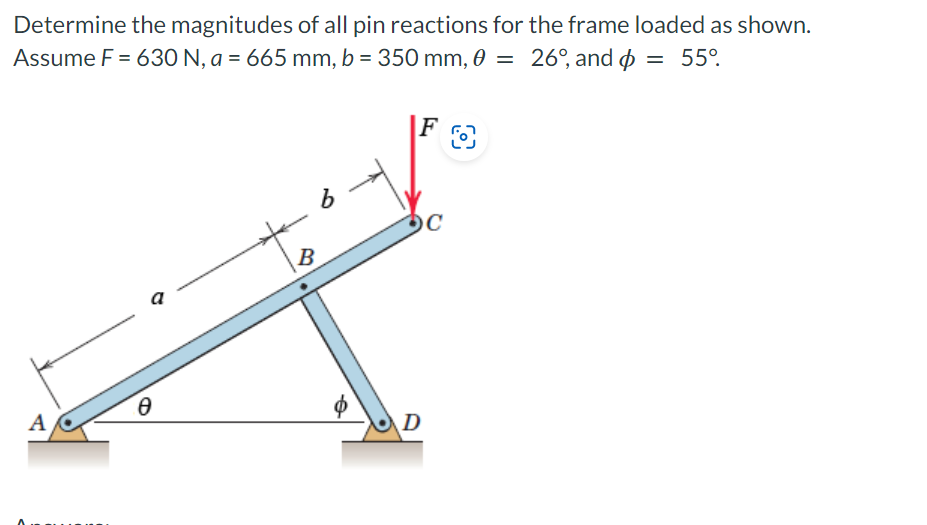 Solved Determine The Magnitudes Of The Pin Reactions At A