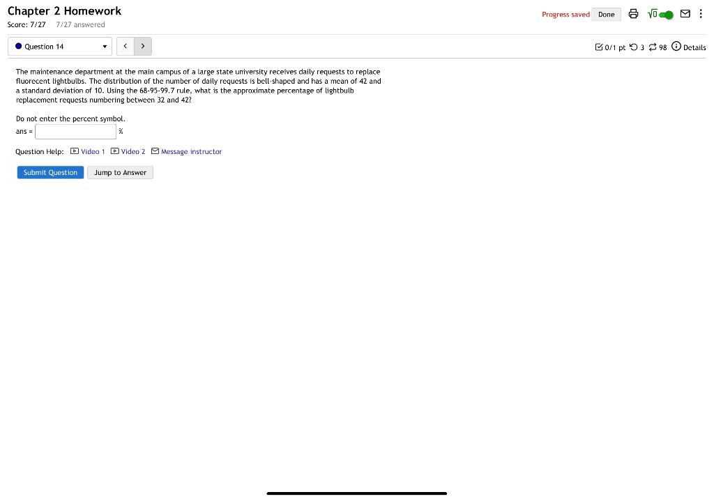 Solved The maintenance department at the main campus of a | Chegg.com